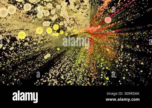 Abstract Motion Background with Warm Gold and Red Energy Particles ...