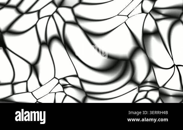 A seamless loop of an abstract monochrome animation showing a black and ...