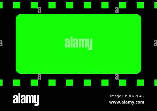 Seamlessly looping animation of a black movie film strip scrolling ...