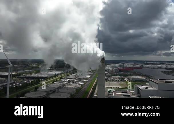 AMSTERDAM, NETHERLANDS - JUNE 13, 2026: Aerial view of the AEB waste ...