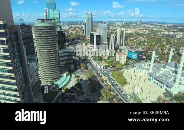 Istanbul, Turkey - 1 September 2025: Time lapse of Levent district with ...