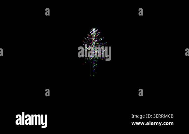Glowing stars cascading from a Christmas tree, creating a festive ...