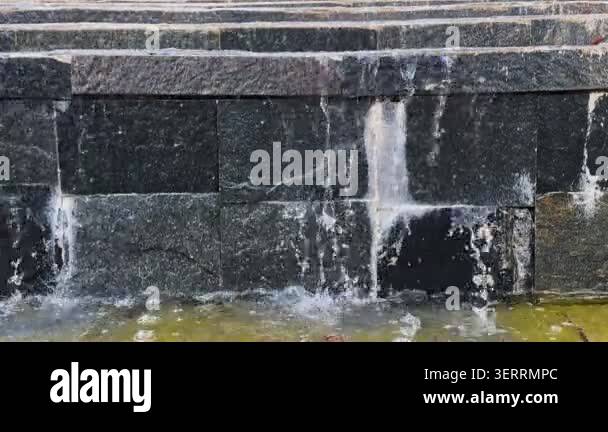 Waterfall View From Stone Steps Stock Video Footage - Alamy