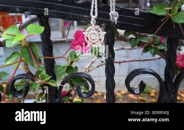 Religion Symbol Pentagram on Metallic Fence Stock Video Footage - Alamy