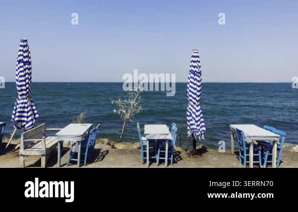 Seaside Beach and the Seats in Summer Holiday Season Stock Video ...