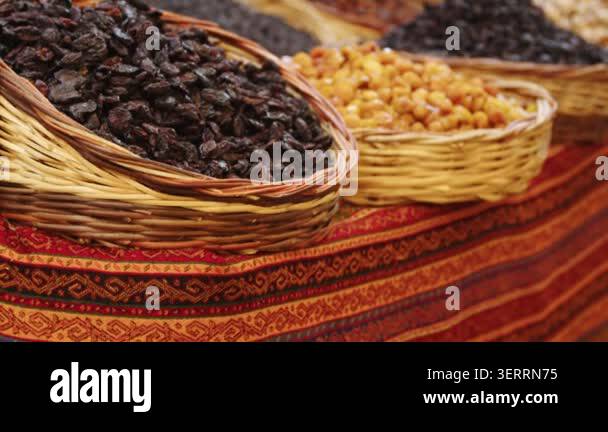 Mix of Dry Delicious Nuts on a Market Stock Video Footage - Alamy