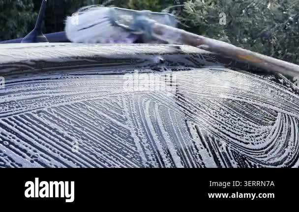 Car Washing Pure Foam and Water Stock Video Footage - Alamy