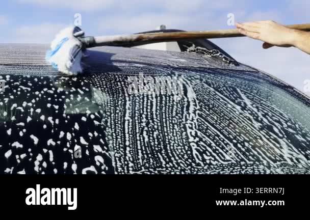 Car Washing Pure Foam and Water Stock Video Footage - Alamy