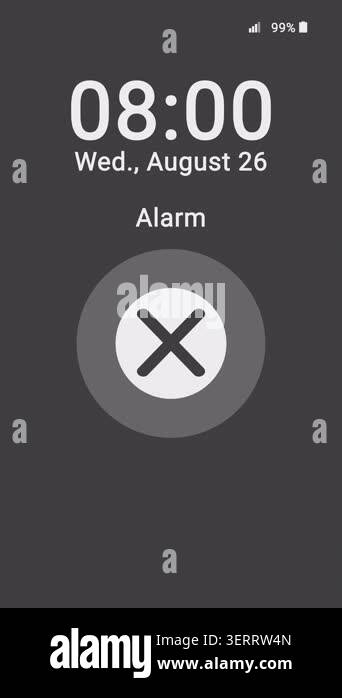 Vertical video animation of a smartphone with an alarm ringing on the ...