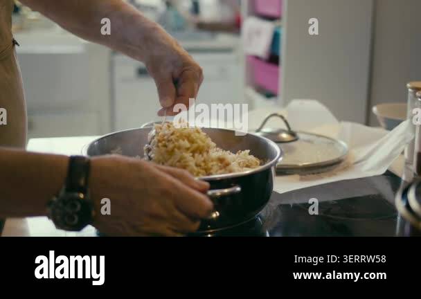 Cooking Turkish Rice Food in the Kitchen Stock Video Footage - Alamy