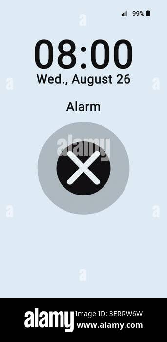 Vertical video animation of a smartphone with an alarm ringing on the ...