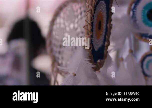 Mystical Symbol Fabric Dreamcatcher in the Wind Stock Video Footage - Alamy