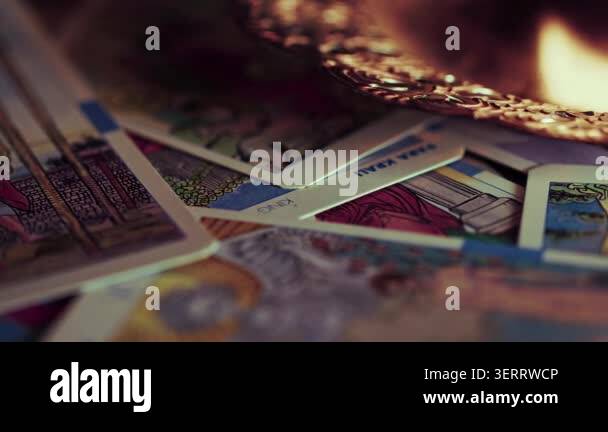 Mystic Tarot Cards Spiritual Fortune Teller Game on Fire Shadows Stock ...