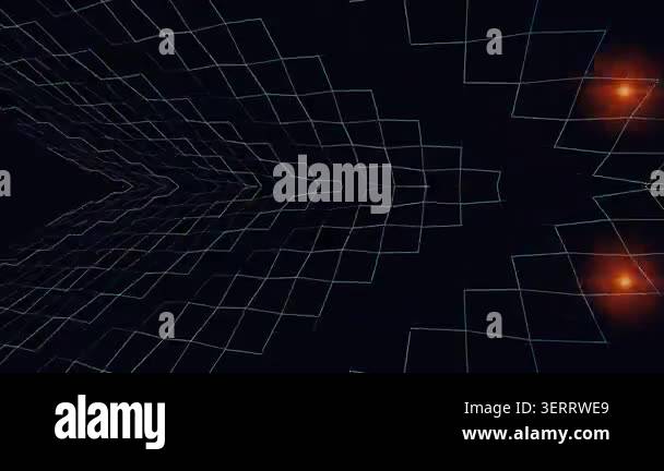 Retro 80s Neon Wireframe Tunnel Motion Background Stock Video Footage ...