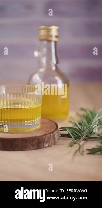 How to prepare homemade olive oil for cooking Stock Video Footage - Alamy