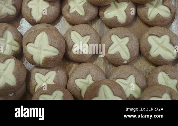 People are making cookies with special shapes in a kitchen Stock Video ...