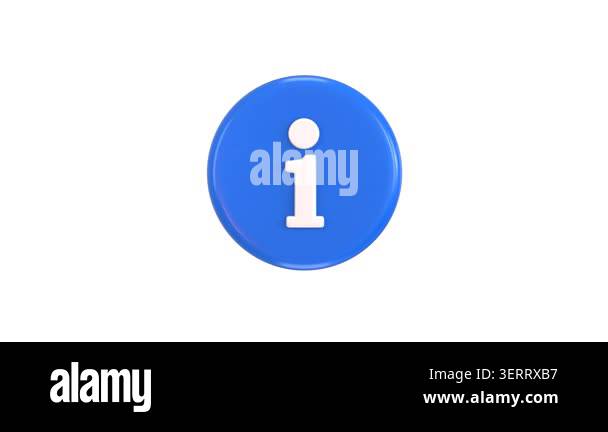 information sign or info button icon 3d render animation Stock Video ...