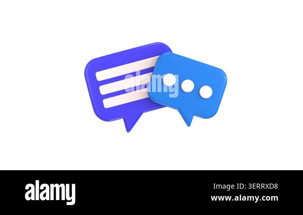 3D speech bubbles icon for chat on social media message icon animation ...