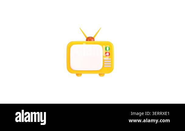 Vintage retro tv with antenna and switcher multimedia concept 3d icon ...