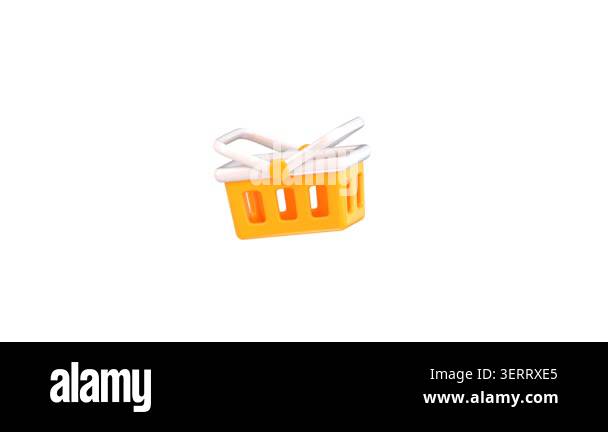 shopping basket icon 3d render animation Stock Video Footage - Alamy