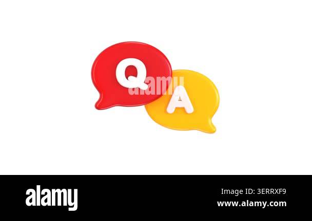 3D questions and answers icon animation. Chat speech bubble 3d icon ...
