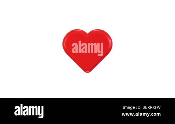 3D Red Heart Beating animation, Valentine's Day concept with Heartbeat ...