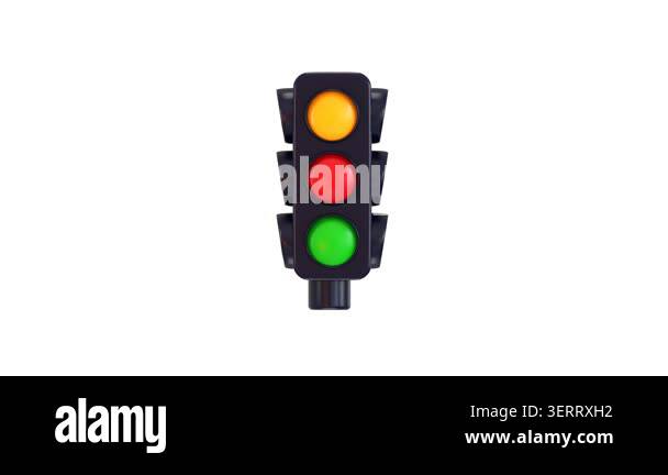 3d traffic light with Changing Light animation, Traffic signal with Red ...