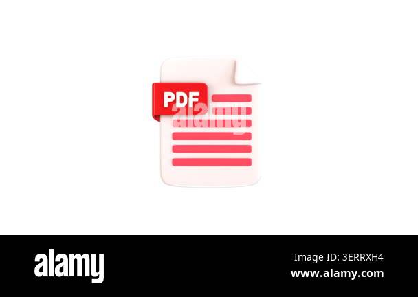 3d pdf file format icon animation Stock Video Footage - Alamy
