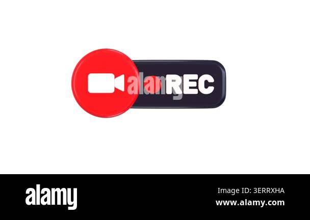 3d video recording icon animation Stock Video Footage - Alamy
