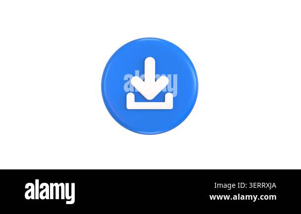 Download button icon 3d animation Stock Video Footage - Alamy