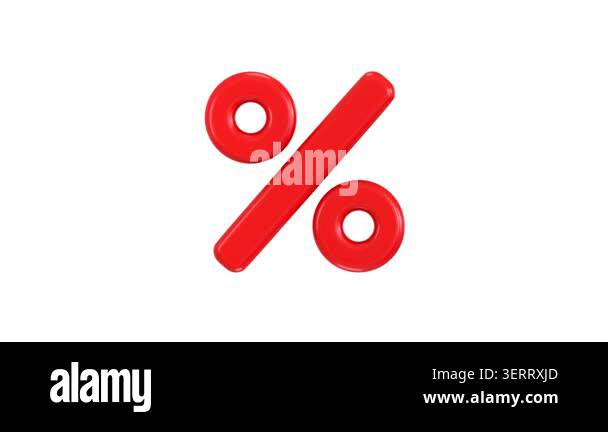 percent symbol animation concept of Discount tag icon 3d render Stock ...