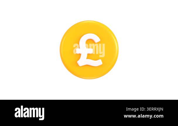 Golden pound coin uk currency symbol animation Stock Video Footage - Alamy