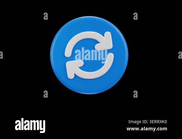 Refresh Icon animation, Reload, Rotation Arrows Symbol 3d render ...