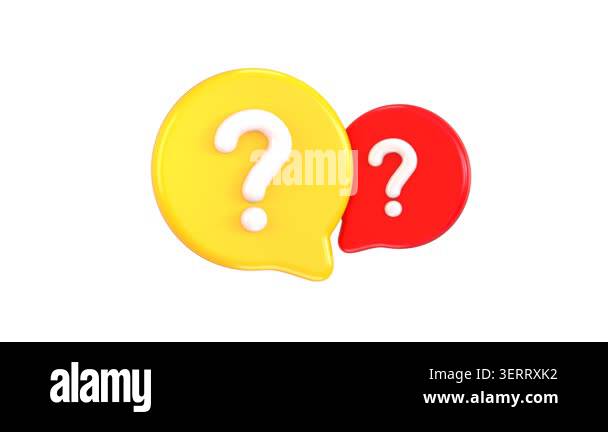 3d speech bubble FAQ icon animation Stock Video Footage - Alamy