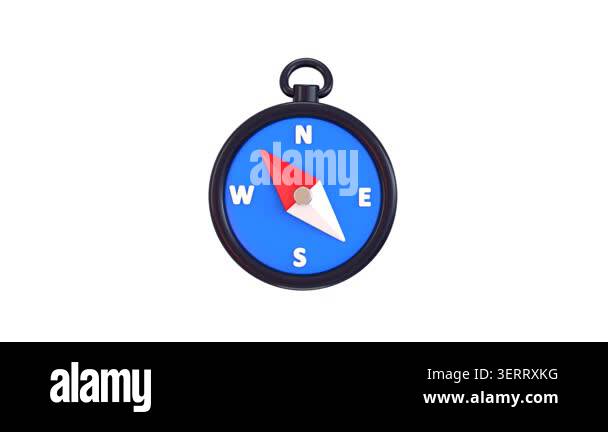 3d Compass animation concept of Location direction map navigation ...