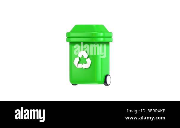 3d recycle and trash bin icon animation Stock Video Footage - Alamy