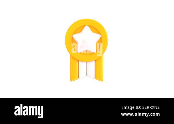 3d Winner medal with star award icon animation Stock Video Footage - Alamy