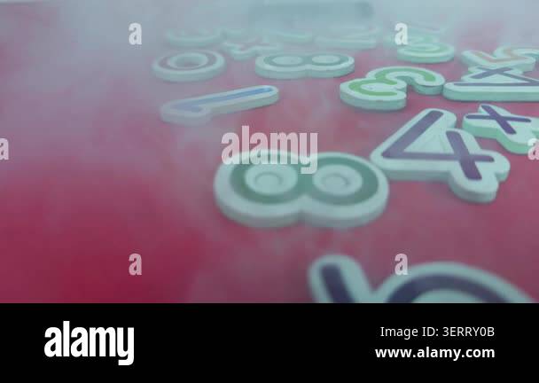 Educational Numbers and Newtons Cradle in Smoke Ambiance Video Stock ...