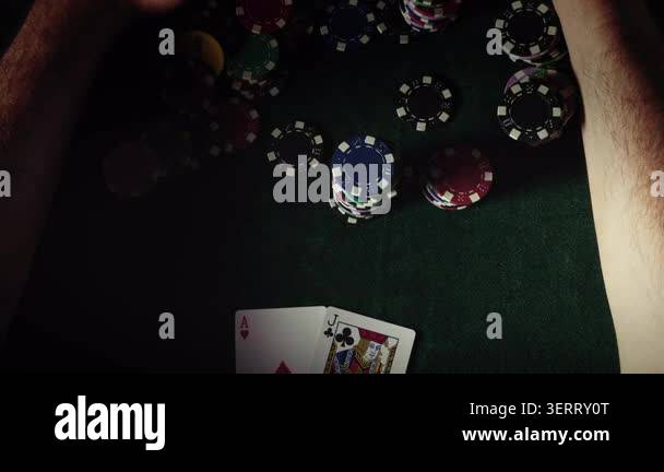 Gambling Game Money Chips and Blackjack Poker Cards Stock Video Footage ...
