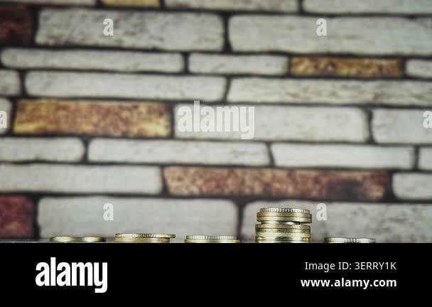 Stacks Piles of Money Coins Stop Motion Video Stock Video Footage - Alamy