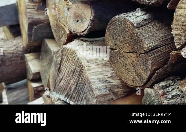 Cut Wood for Burning in the Stove Video Stock Video Footage - Alamy