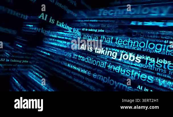 AI is taking jobs Headline news titles international media abstract ...