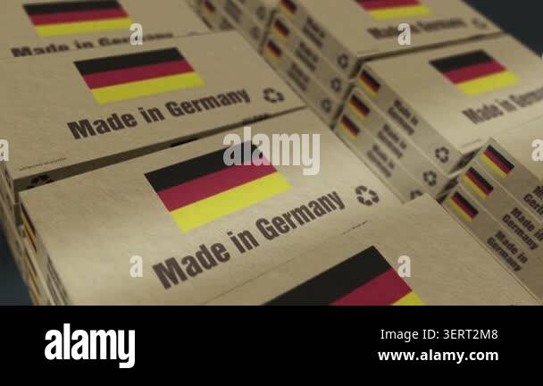 Made in Germany box production line. Chilean export import Cardboard ...