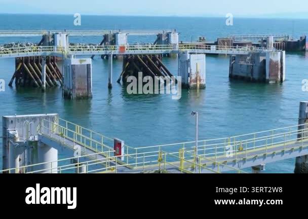 Delta, BC, Canada June 14, 2026: Marine berthing infrastructure at port ...