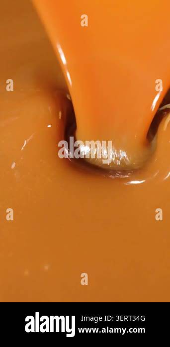 Caramel Sauce Pouring in Slow Motion, Macro Food Texture Stock Video ...