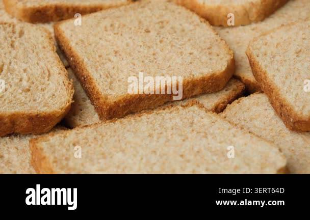 Food background with spinning whole wheat grain bread slices Stock ...