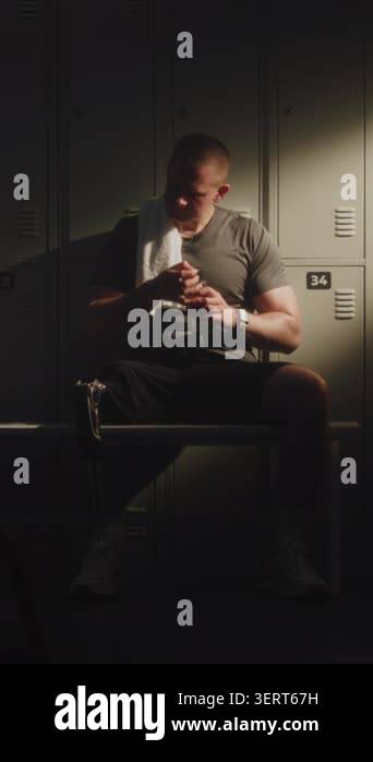 Man Sits Leaning Back in Moment of Rest After Workout. Lifestyle of ...