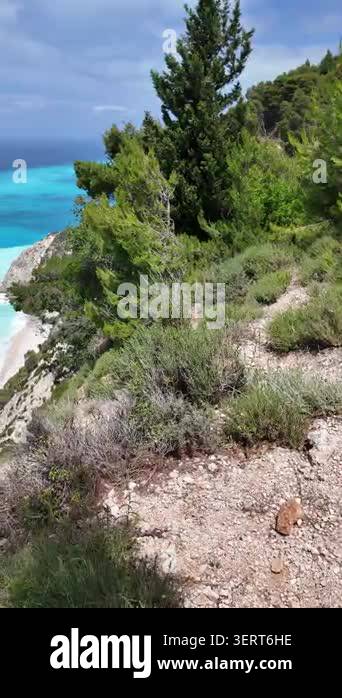 Amazing Panorama of Lefkada Coastline near Egremni Beach, Ionian ...