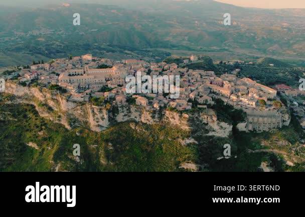 Gerace, a medieval Italian hilltop village in Calabria Stock Video ...