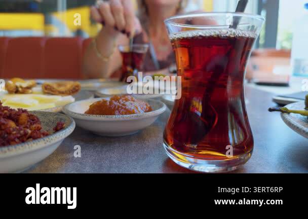 Traditional Turkish Delicious Organic Breakfast in Restaurant Stock ...